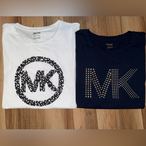 Michael Kors | Tops | 2 Michael Kors Logo Mk Womens Tshirts | Poshmark